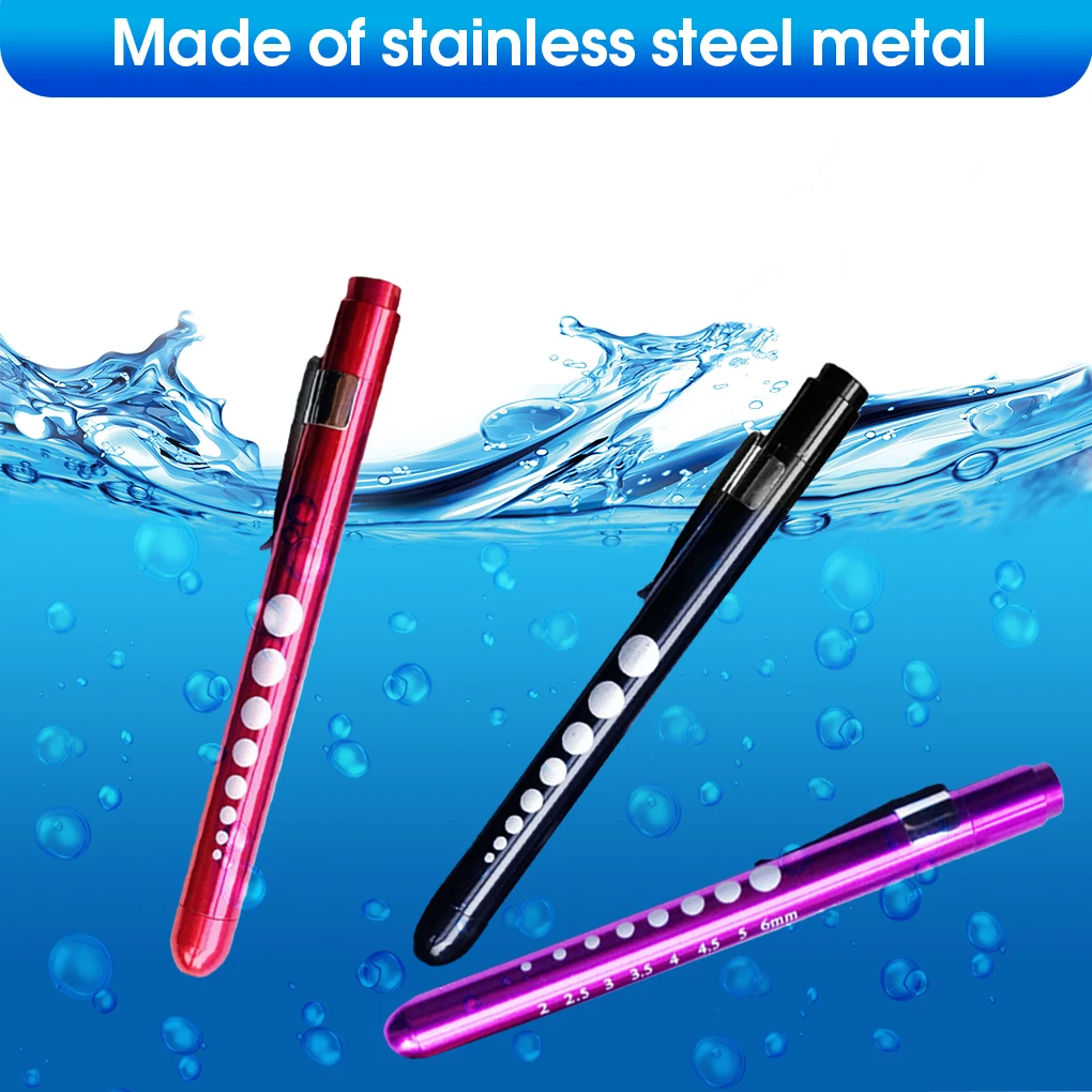 Portable-Pen-Light-Anti-slip-Stainless-Steel-Worklight-Flashlights ...