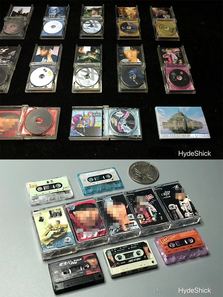 Miniature-Dollhouse-Mini-Music-Cd-Miniature-Movie-Disc-Model-Mini-Tape ...