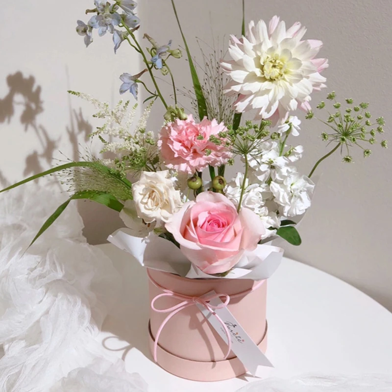 Portable-Flower-Box-Gift-Packaging-Boxes-Round-Rose-Flower-Paper-Boxes ...