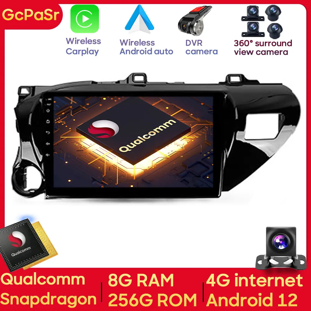 Qualcomm Snapdragon Car Radio Video Player Multimedia para Toyota Hilux ...