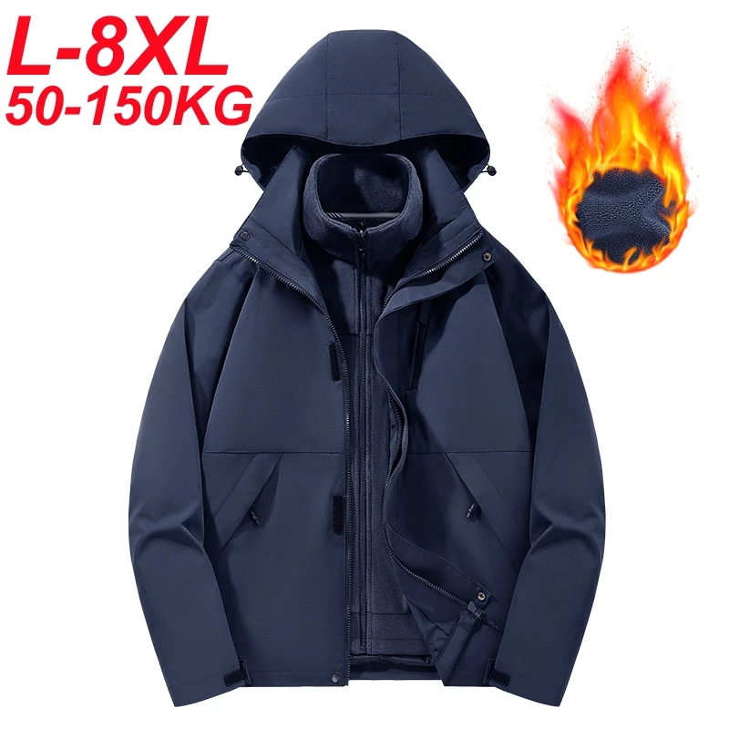 10XL 9XL 8XL Men's Winter Parkas Thick Warm Silk-like Cotton Padded ...