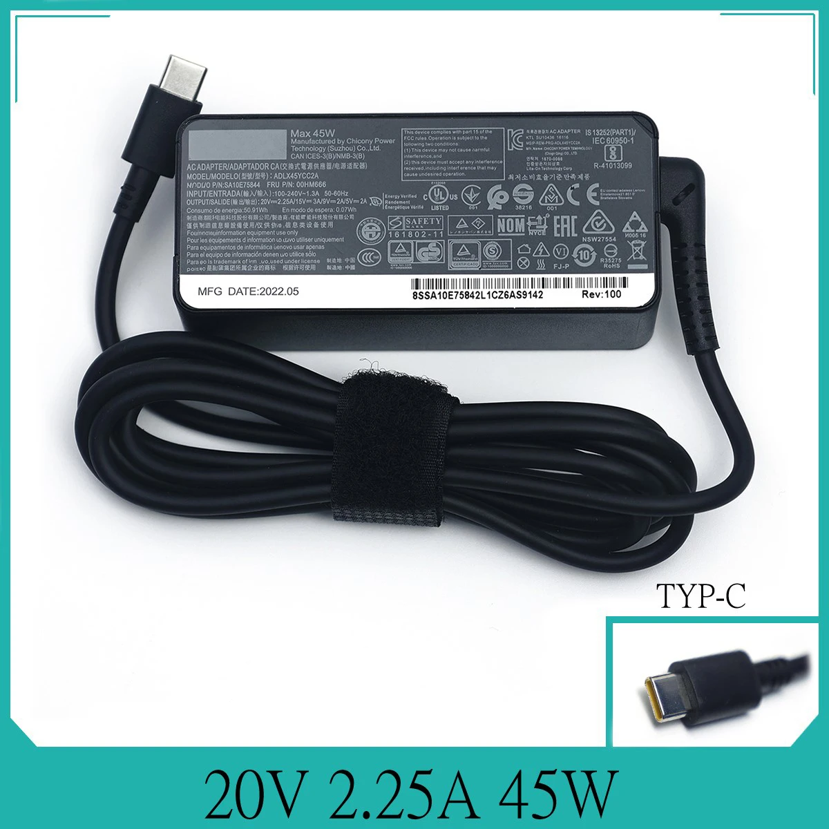 20v 2.25a 45w Power Charger Lenovo | Power Supply Adapter Lenovo 20v 2 ...