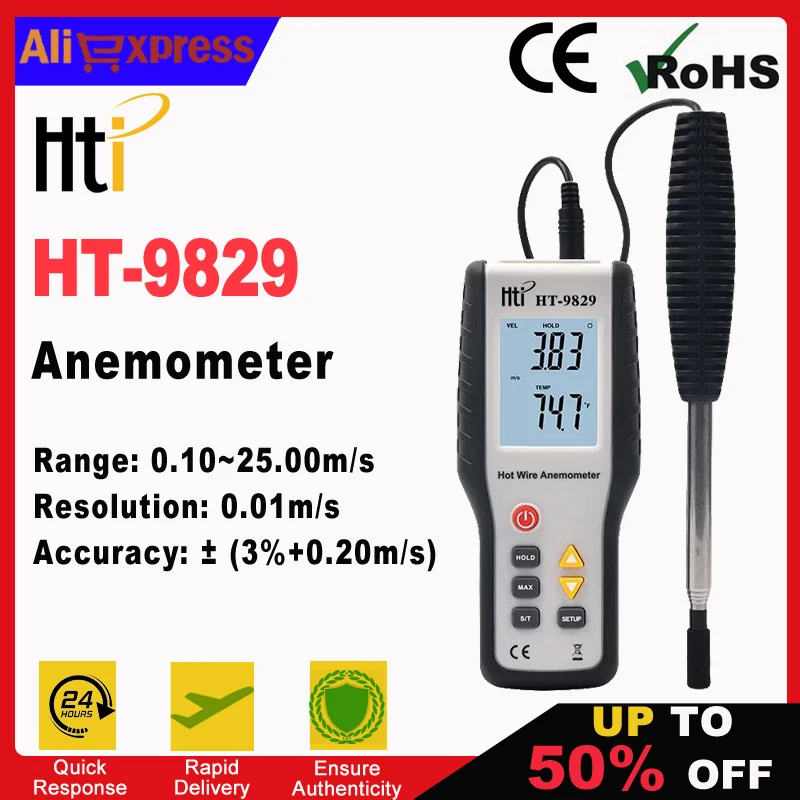 Hti-HT-9829-High-Sensitivie-Digital-Portable-Wind-Speed-Meter-Hot-Wire ...