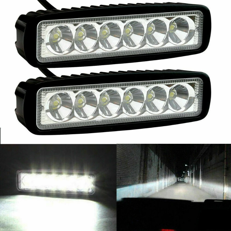 18W 6LED Car Work Light Waterproof DRL Spotlight High Bright Auto SUV Truck Headlights Driving ...