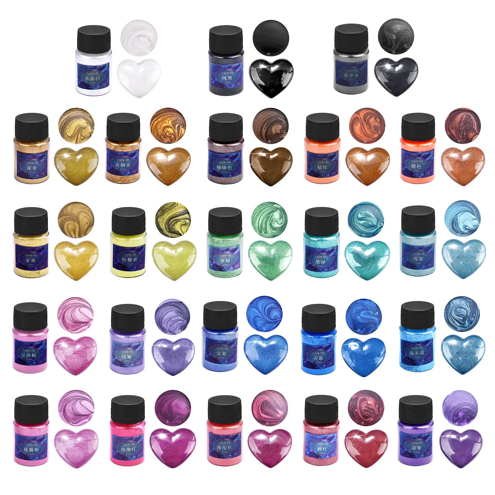 10ml Resin Pigment Filler Pearlescent Powder Coloring Dye DIY UV Epoxy ...