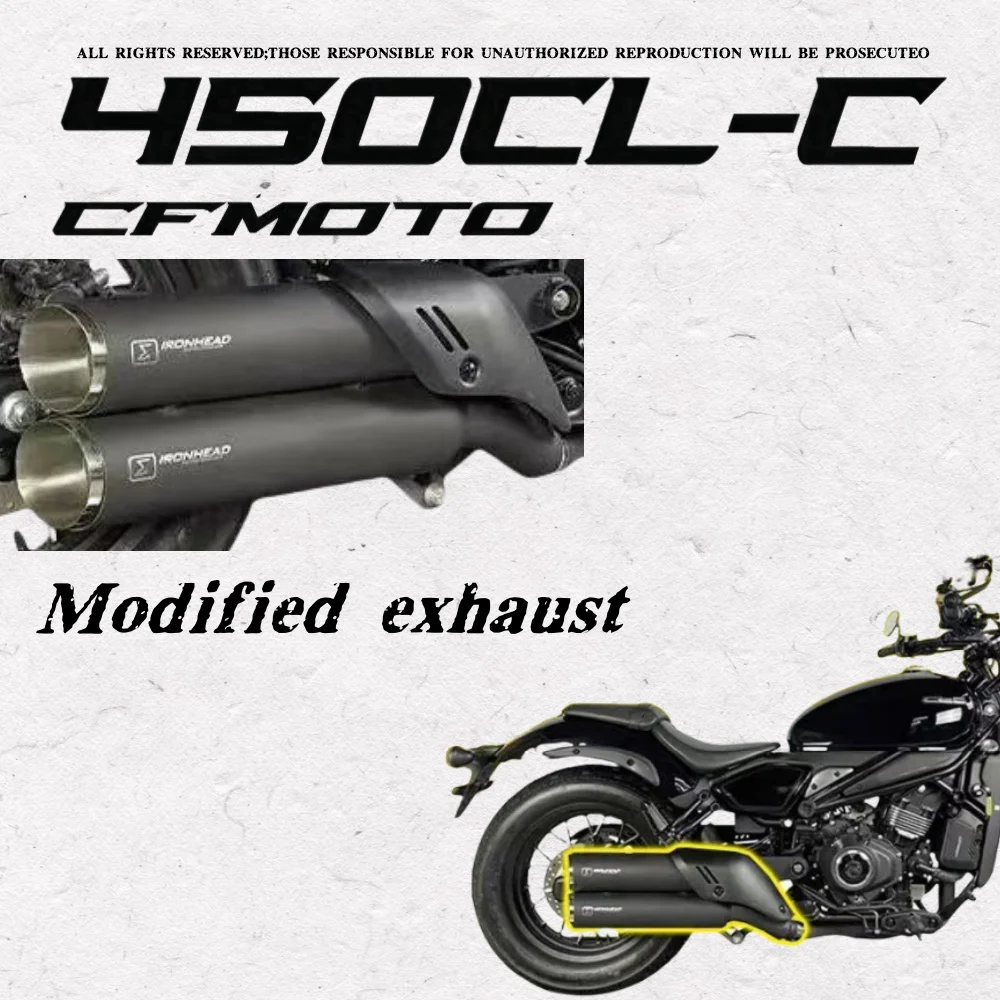 Customized Retro Motorcycle Exhaust Pipe Right Side Double Tube With ...