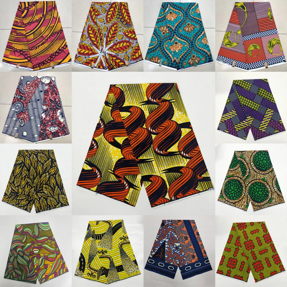 African wax print Fabric 6yard Ankara material 100%cotton Nigerian ...