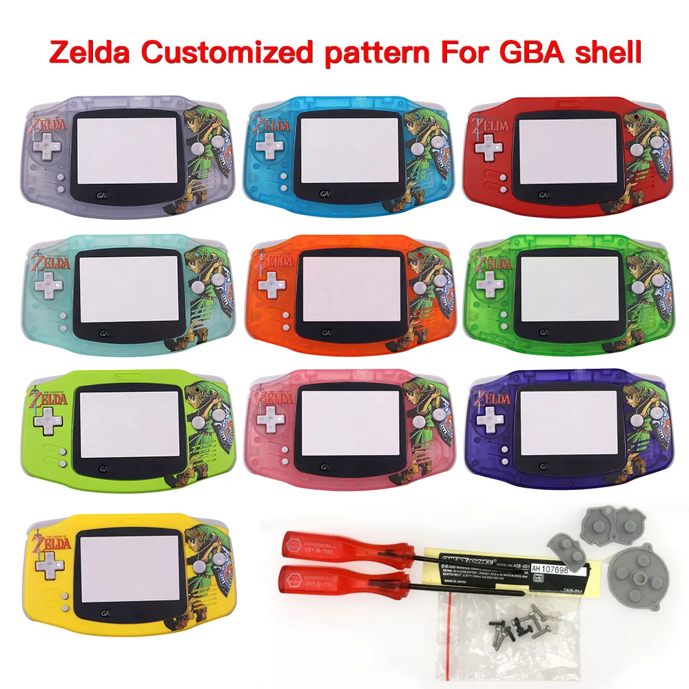 Zelda Customized Pattern GBA Precut Shell Case With Buttons for GameBoy ...