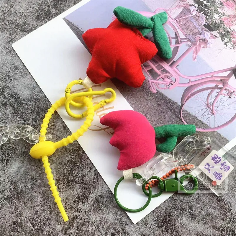 Dragonne,Lanière en peluche pour téléphone, motif fleurs, cordon pour ...