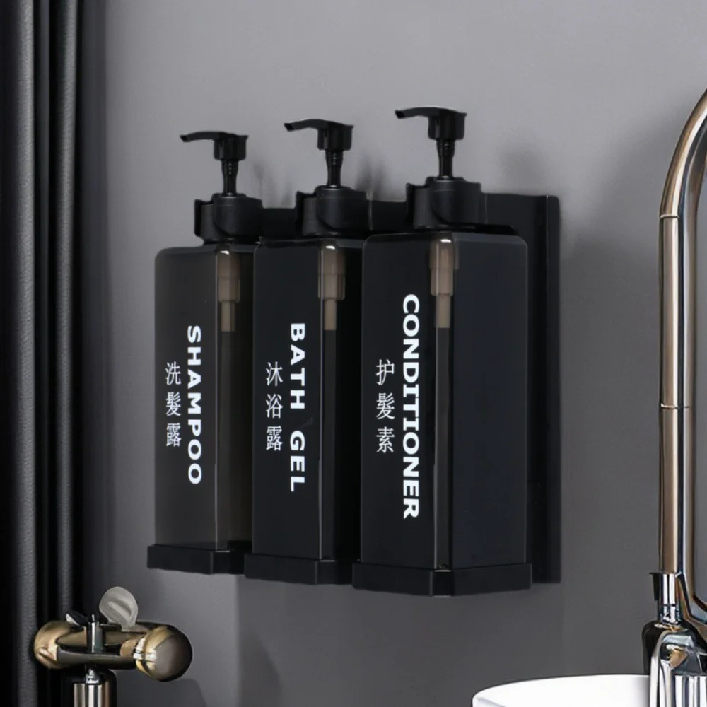 Hotel-Shampoo-and-Shower-Gel-Separate-Bottles-Wall-Mounted-No-Punching ...