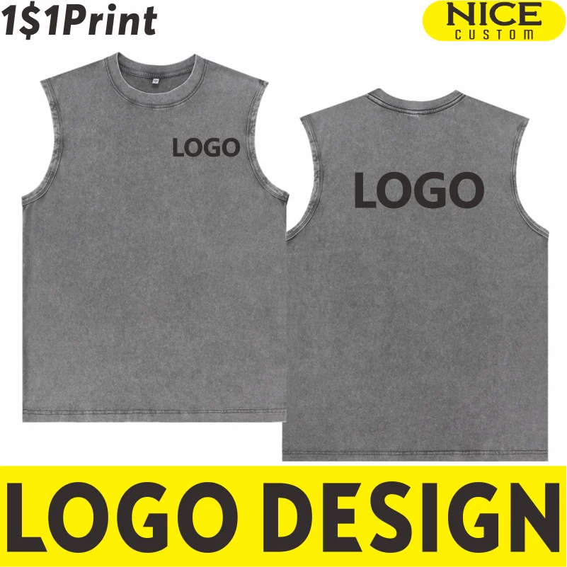 Customized Vest Design Casual Sleeveless Vest Printing Logo 100% Cotton ...