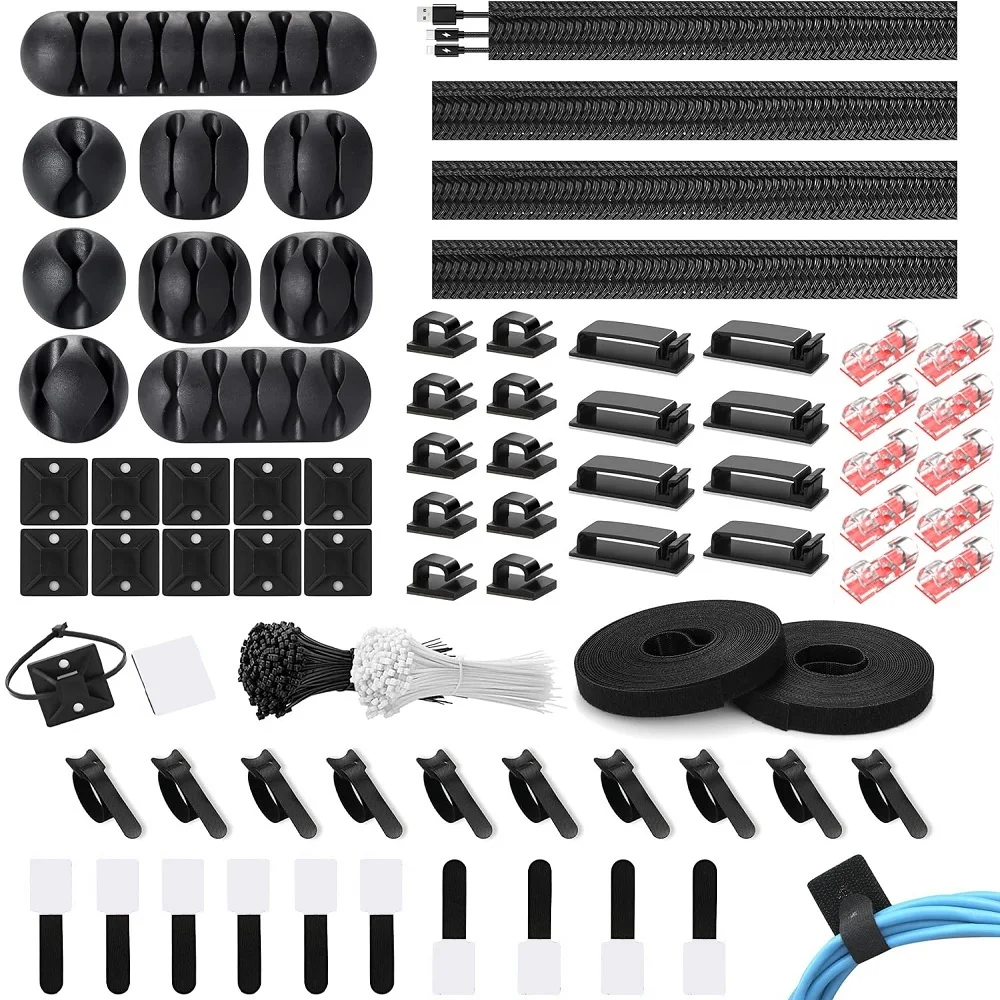 Kit-de-gesti-n-de-Cables-de-piezas-organizador-de-Cables-bridas-soporte ...