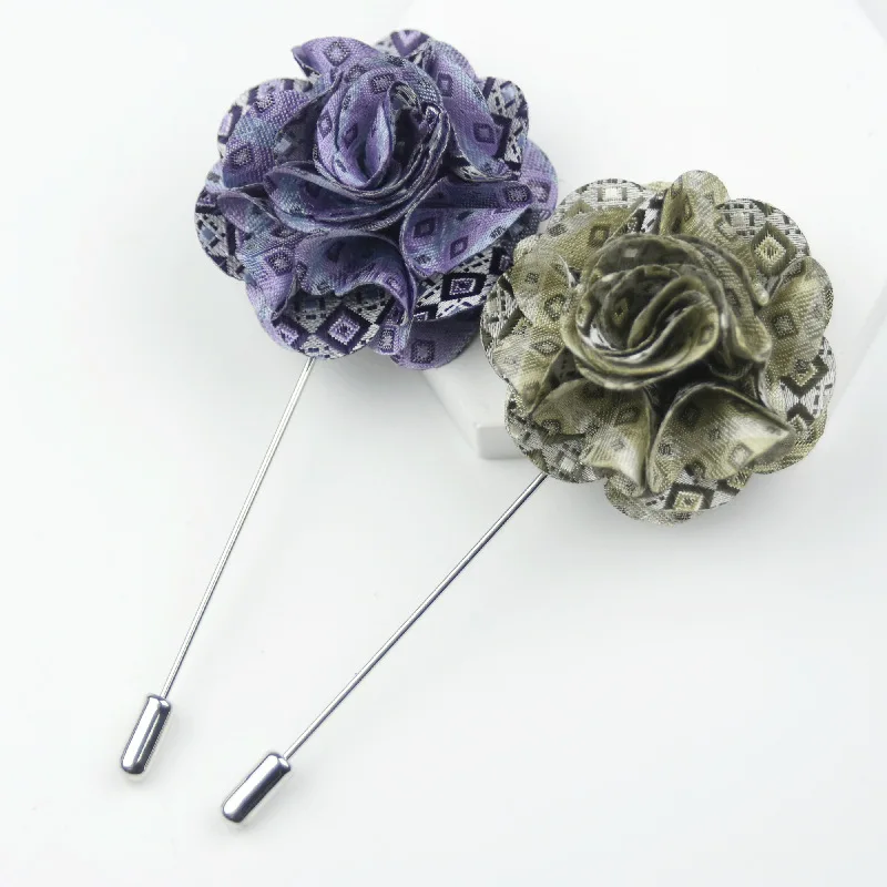 Handmade-Men-s-Suit-Brooch-Floral-Lapel-Check-Stitching-Multi-petal ...