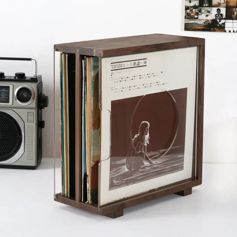 Black-Walnut-Vinyl-LP-Record-Storage-Shelf-12-Inch-Vinyl-Record-Storage ...
