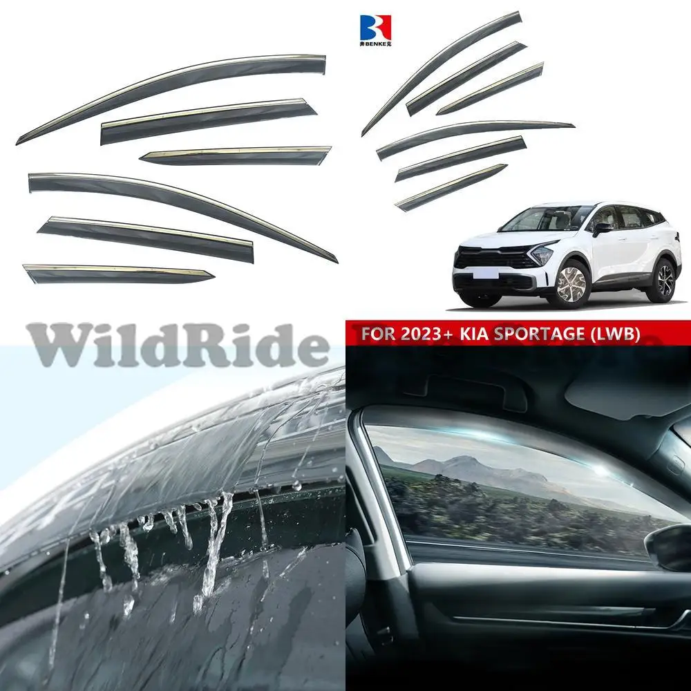 1 set For Car Side Window Visor Wind Deflectors Rain Guards with Tape ...