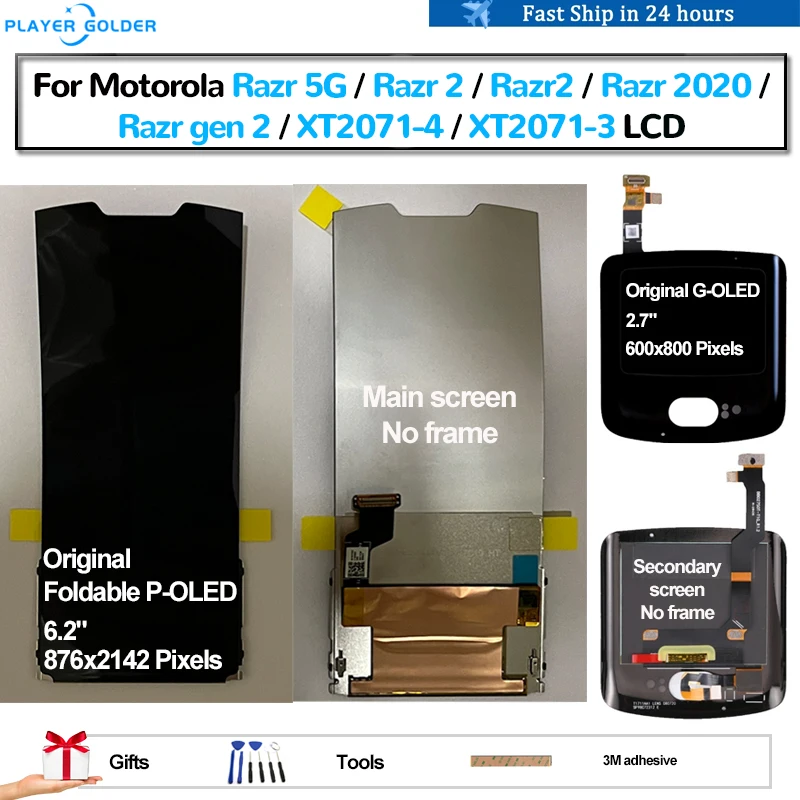 Original-OLED-For-Motorola-Razr-5G-Razr-2-Razr2-Razr-2020-XT2071-4 ...