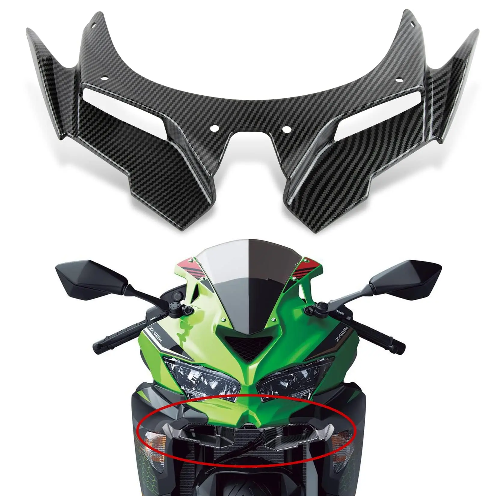 Motorcycle Front Fairing Winglets For Kawasaki Ninja ZX4R ZX-25R X25R ...