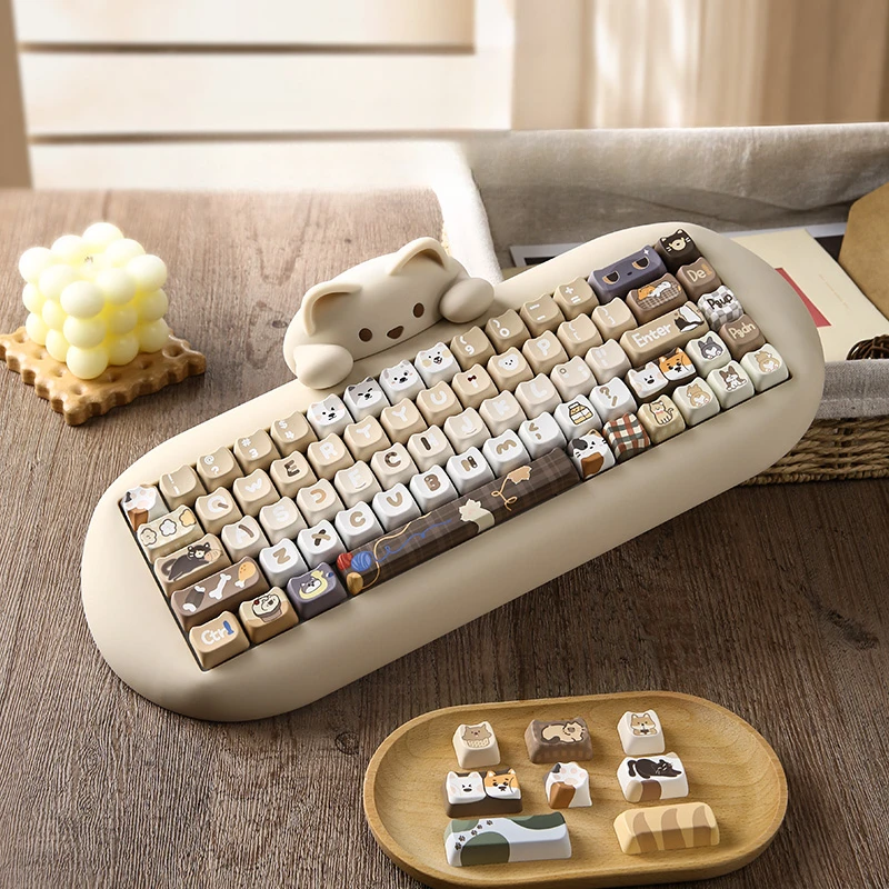 ECHOME-Original-Cat-and-Dog-Stickers-Theme-Keycap-Set-PBT-Custom-Cute ...