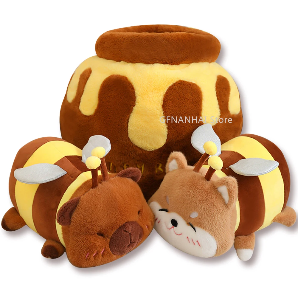 35-50CM-Cosplay-Bee-Capybara-with-Honey-Jar-Plush-Toy-Stuffed-Flying ...
