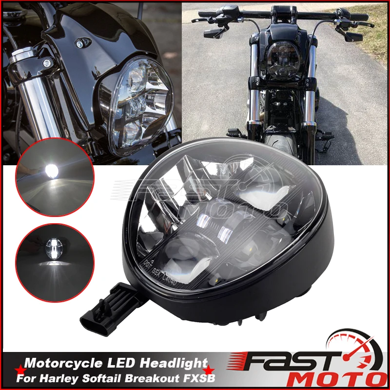 For Harley Softail Breakout FXSB 2013-2017 LED Motorcycle Headlight ...