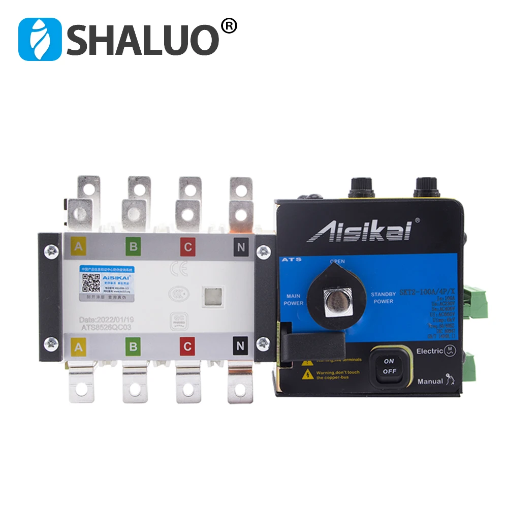 Aisikai Generator Ats Automatic Transfer Switch 4p 100a 50a 63a 80a Amp ...