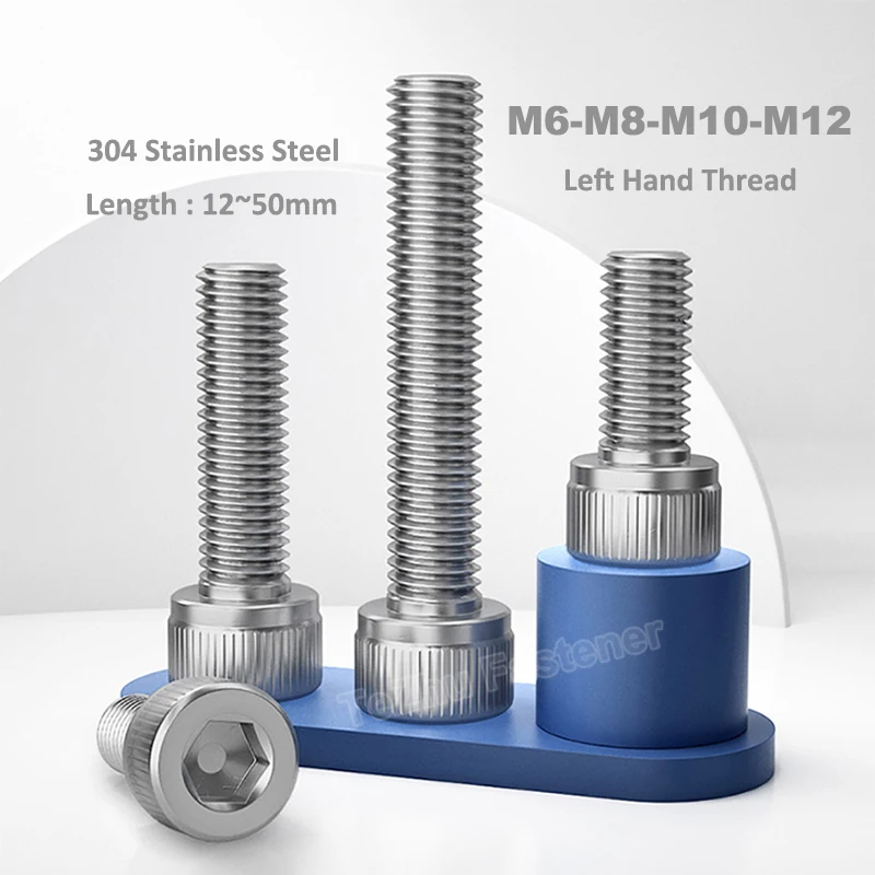 1pcs-Left-Hand-Thread-M6-M8-M10-M12-A2-70-304-Stainless-Steel-Allen ...