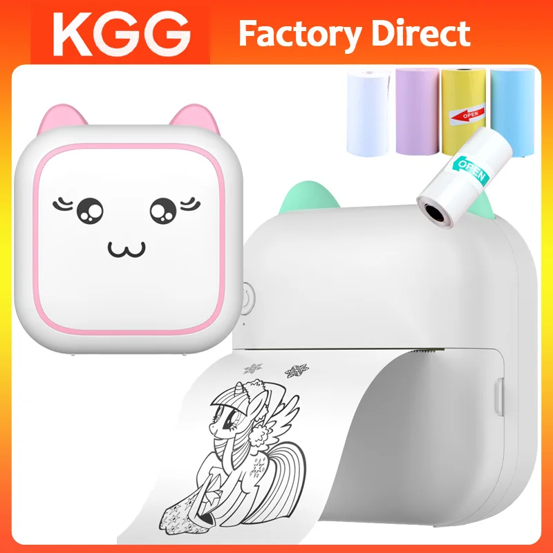 Mini-Cat-Cute-Printer-Inkless-Thermal-Adhesive-Paper-Photo-Label ...