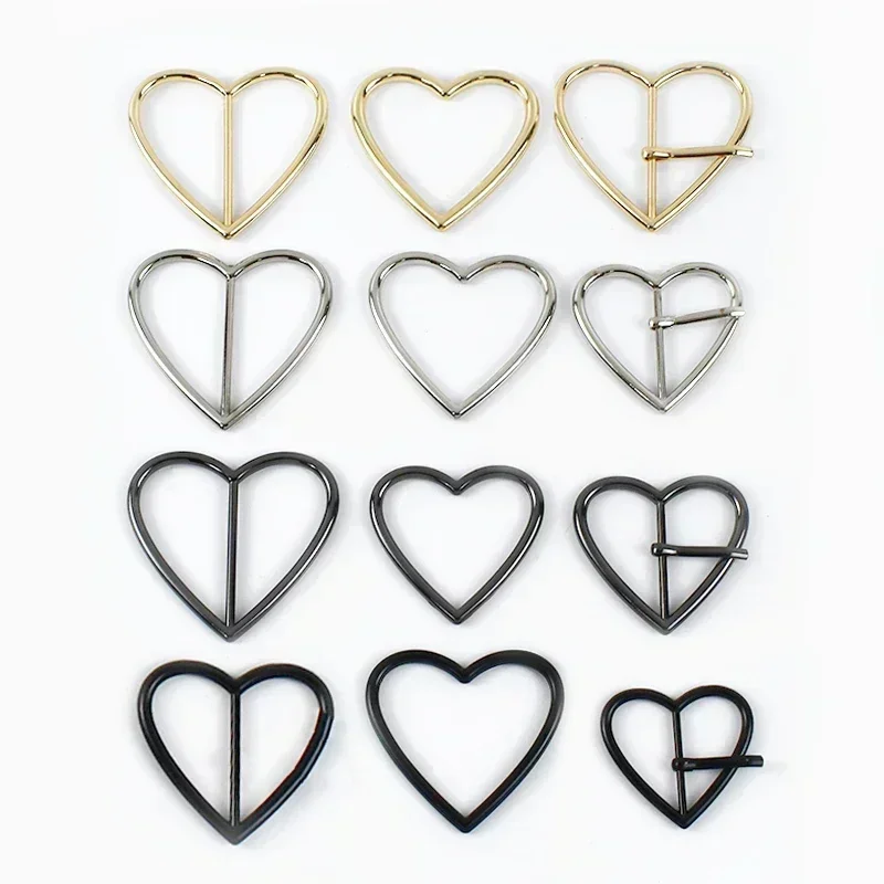 5/10Pcs 20/25/30/35/40mm Metal Buckles Heart Ring Belt Buckle Bag Strap ...