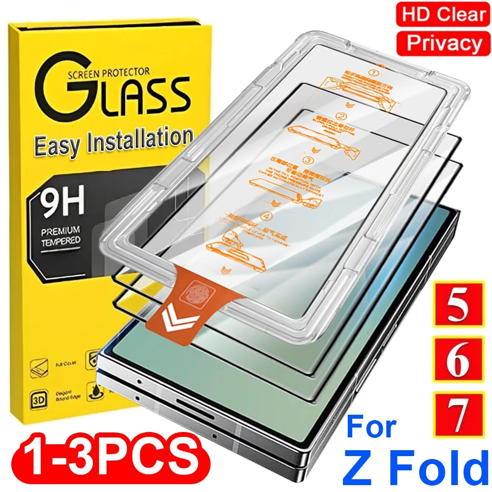 For Samsung Galaxy Z Fold 7 6 5 Easy Install Screen Protector Privacy ...