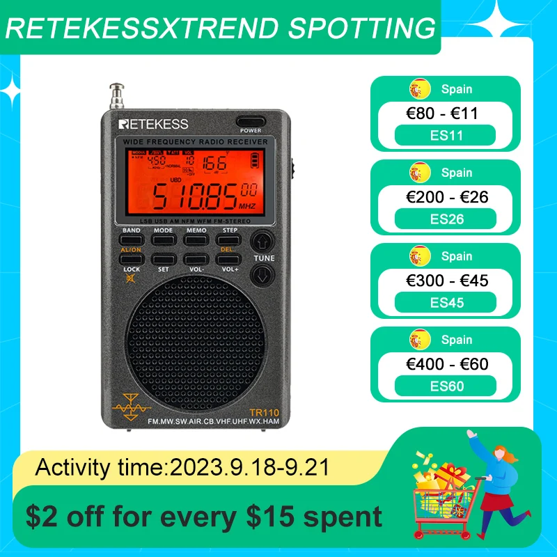 Retekess-TR110-Radios-Portatil-AM-FM-Recargable-Receptor-Radio ...