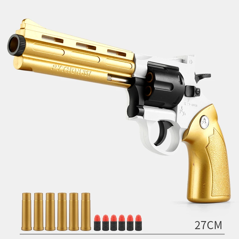 Soft Bullet Toy Revolver Shell Ejection Gun Pistol Blaster Outdoor ...