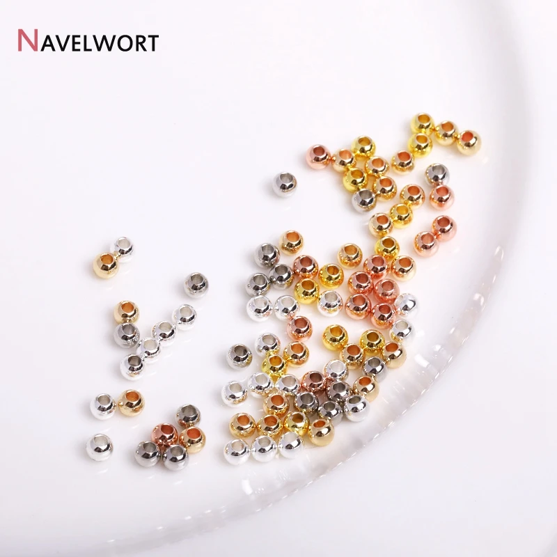 14K-18K-Gold-Plated-Brass-Round-Spacer-Beads-Beads-For-Needlework-Jewelery-Separators-Beads-For ...