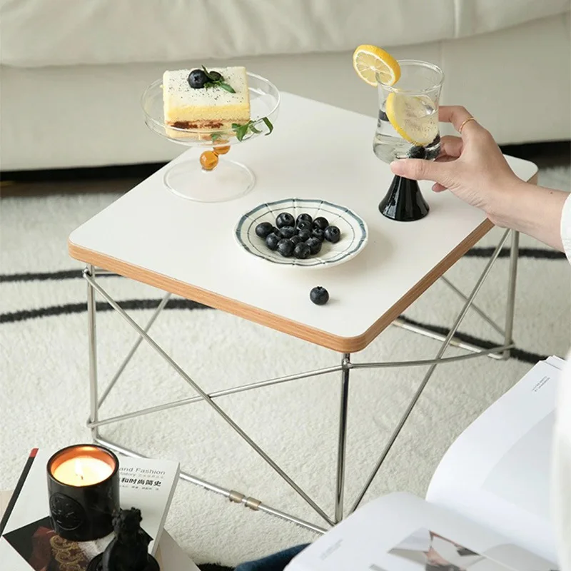 side-table-Rectangle-Modern-Design-White-Stainless-steel-Living-Room ...