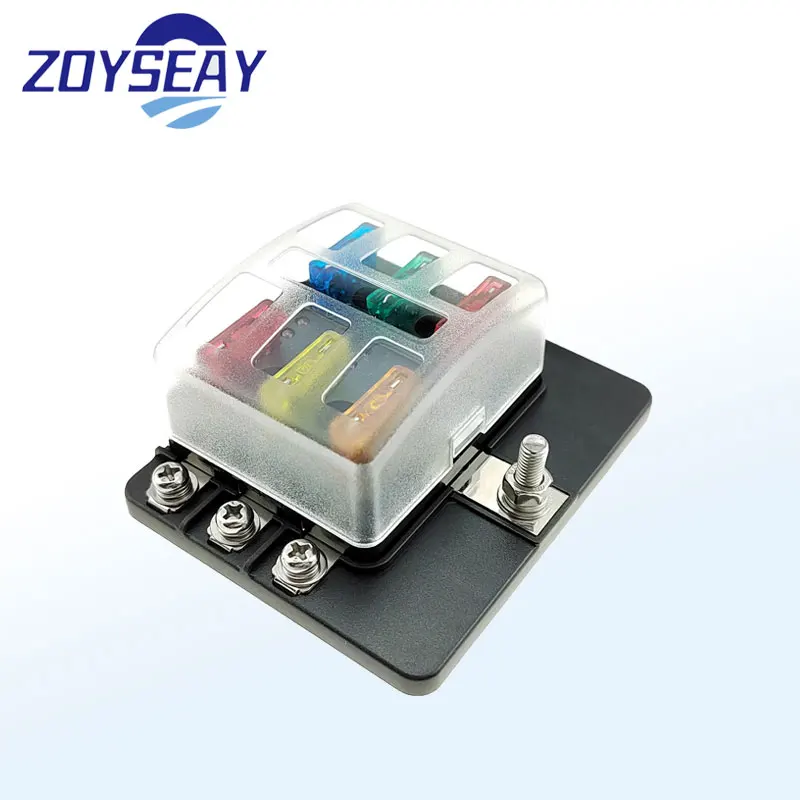 Waterproof-6-Way-Fuse-Block-with-Red-LED-Indicator-12V-24V-1in-6out ...
