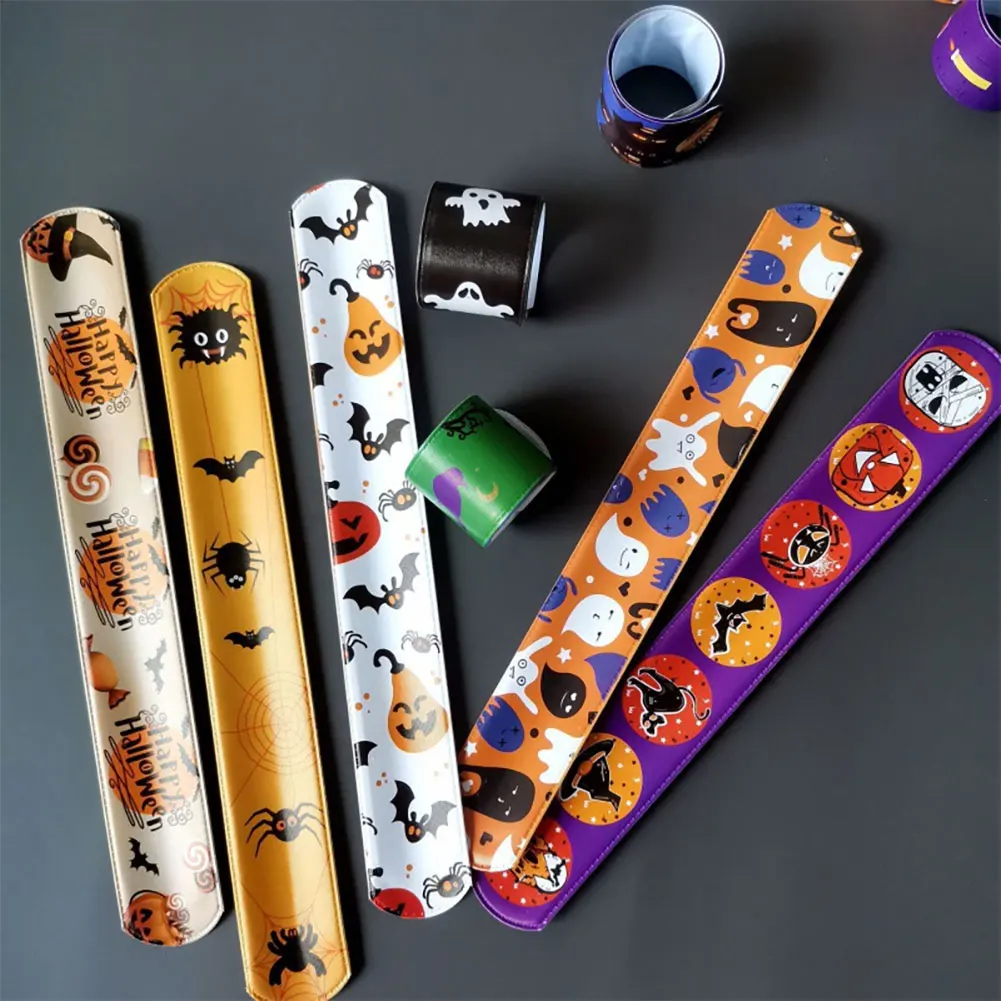 Halloween-Slap-Bracelet-5-10pcs-Cartoon-Skeleton-Wrist-Strap-Christmas ...
