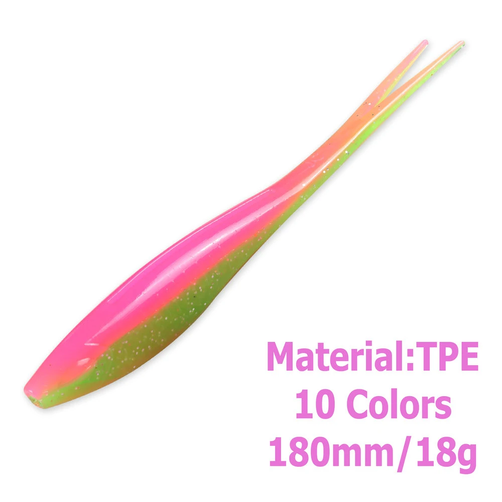3pcs 18g 180mm Minnow TPE Swimbait Floating Drop Shotting Soft Bait ...