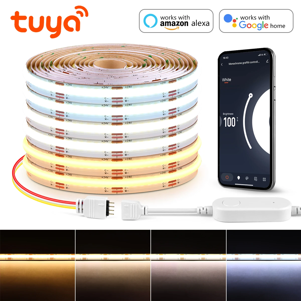 Tuya-Smart-WIFI-COB-CCT-LED-Strip-Light-DC24V-3M-5M-2700K-6500K ...