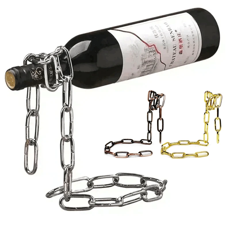 Magical Suspension iron Chain Wine Racks One Bottle Wine Display Racks ...