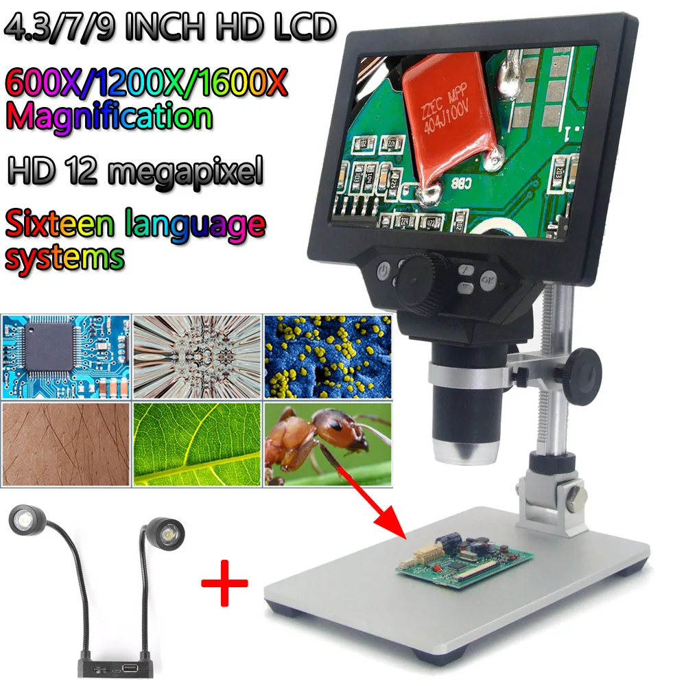 1600X-1200X-600X-Digital-Microscope-USB-Portable-9-7-4-3-LCD-Video ...