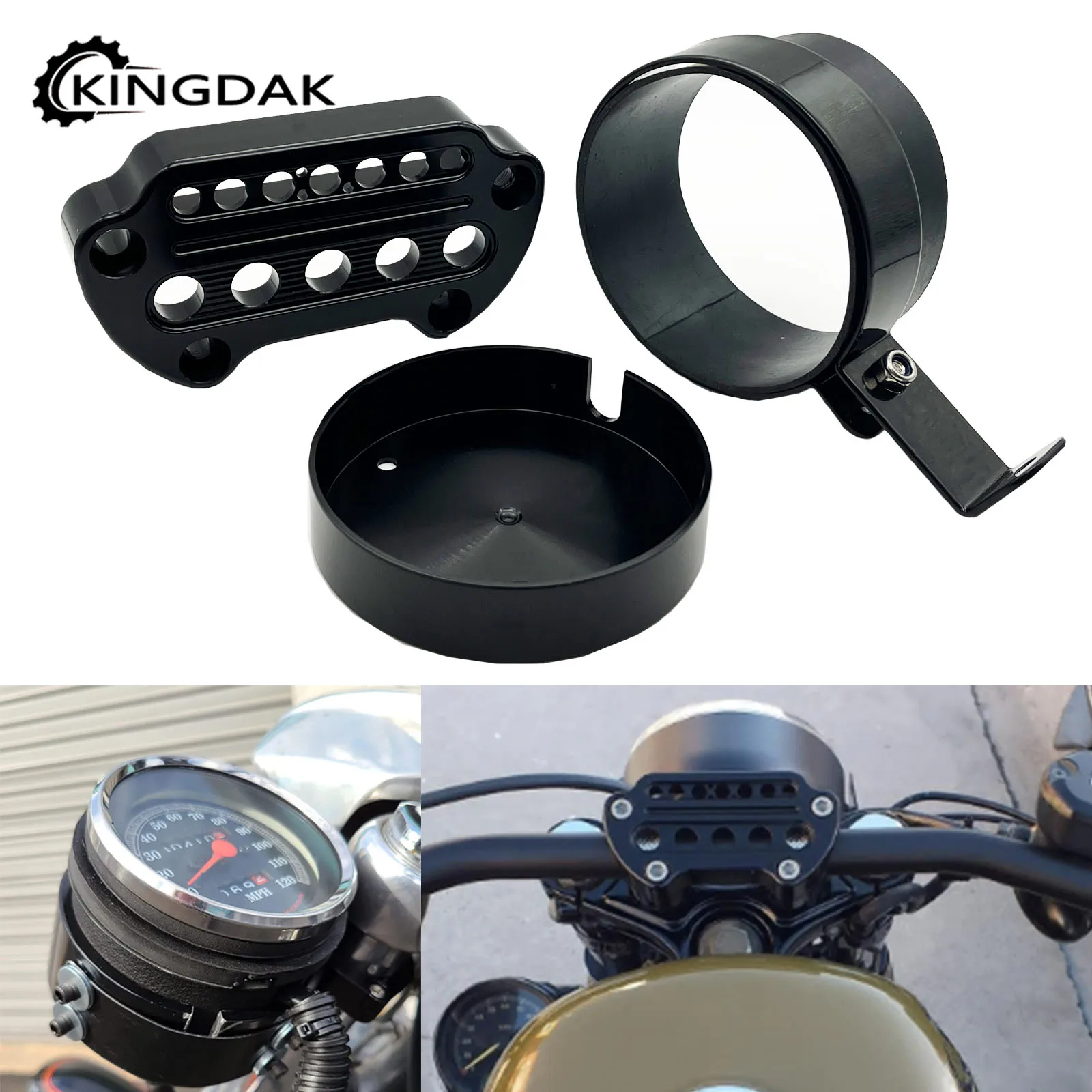 Motorcycle-Speedometer-Bracket-Relocation-Cover-Side-Mount-Handlebar-Clamp-Fit-For-Harley ...