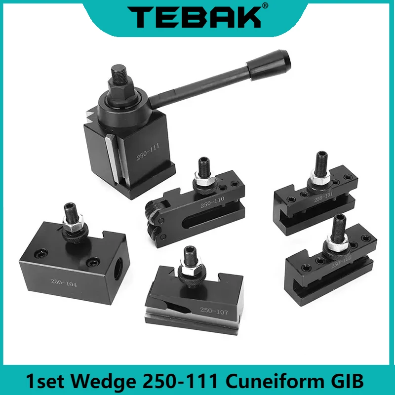 TEBAK 1set Wedge 250-111 Cuneiform GIB Type Quick Change Tool Post Tool ...