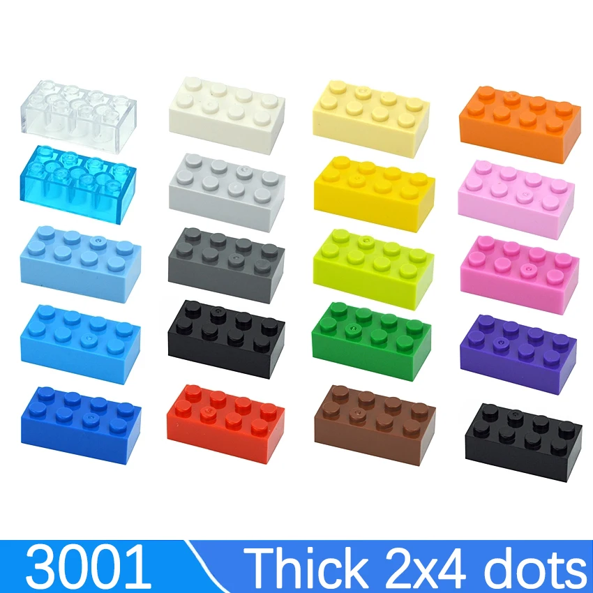25Pcs DIY Thick Building Blocks Figures Bricks 3001 2x4 Dots ...
