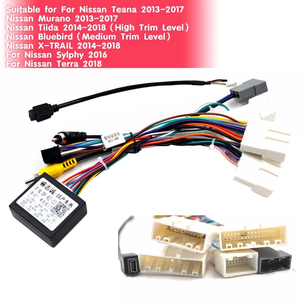 Car-Gps-Multimedia-Cable-Harness-For-Nissan-X-TRAIL-Teana-Sylphy-Tiida ...