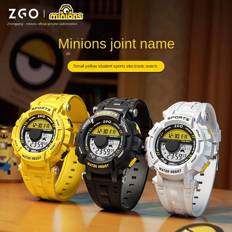 Minion-Children-s-Electronic-Watch-50m-Waterproof-LED-Digital-Luminous ...