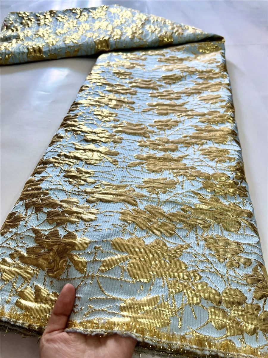 Fashion Brocade Fabric African Jacquard Material Nigerian Floral Damask Cloth Gilding Lace ...