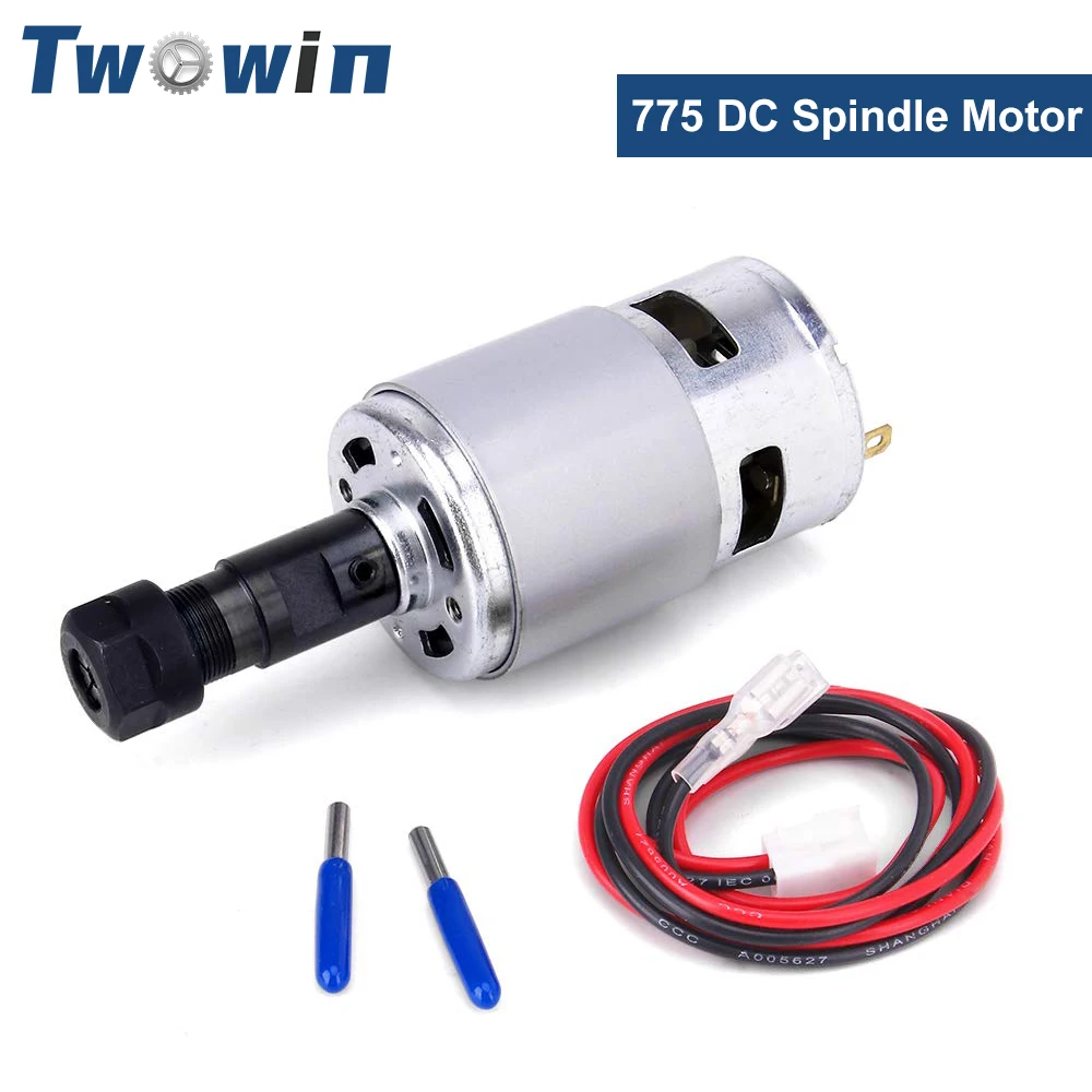 775 DC Spindle Motor 12-36V With ER11 Extension Rod Cutters Air Cooled ...