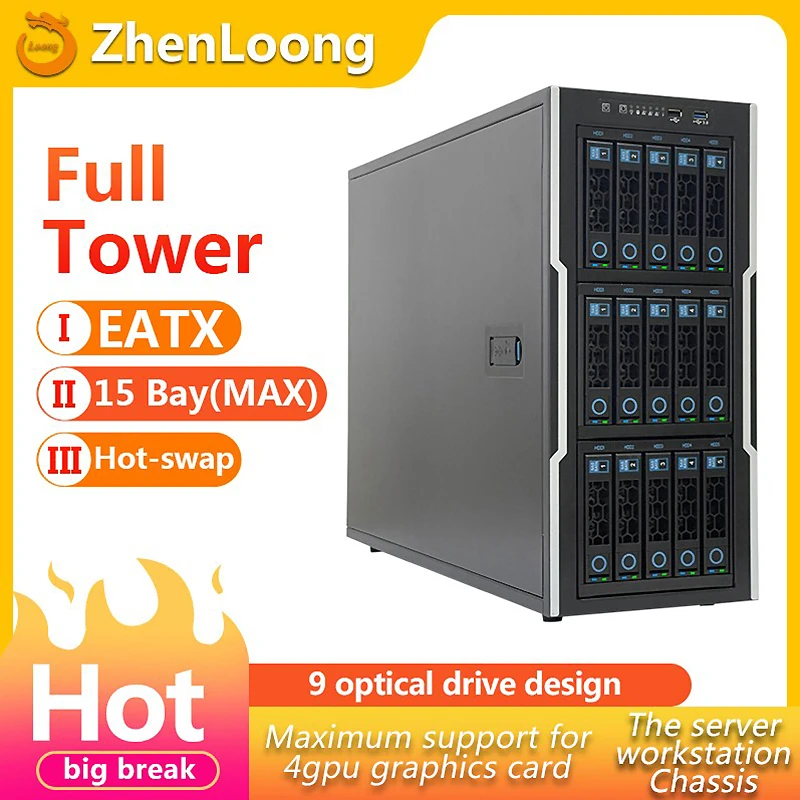 Zhenloong Full Tower Pc Case In Computer Motherboard Itx Matx Atx Eatx ...
