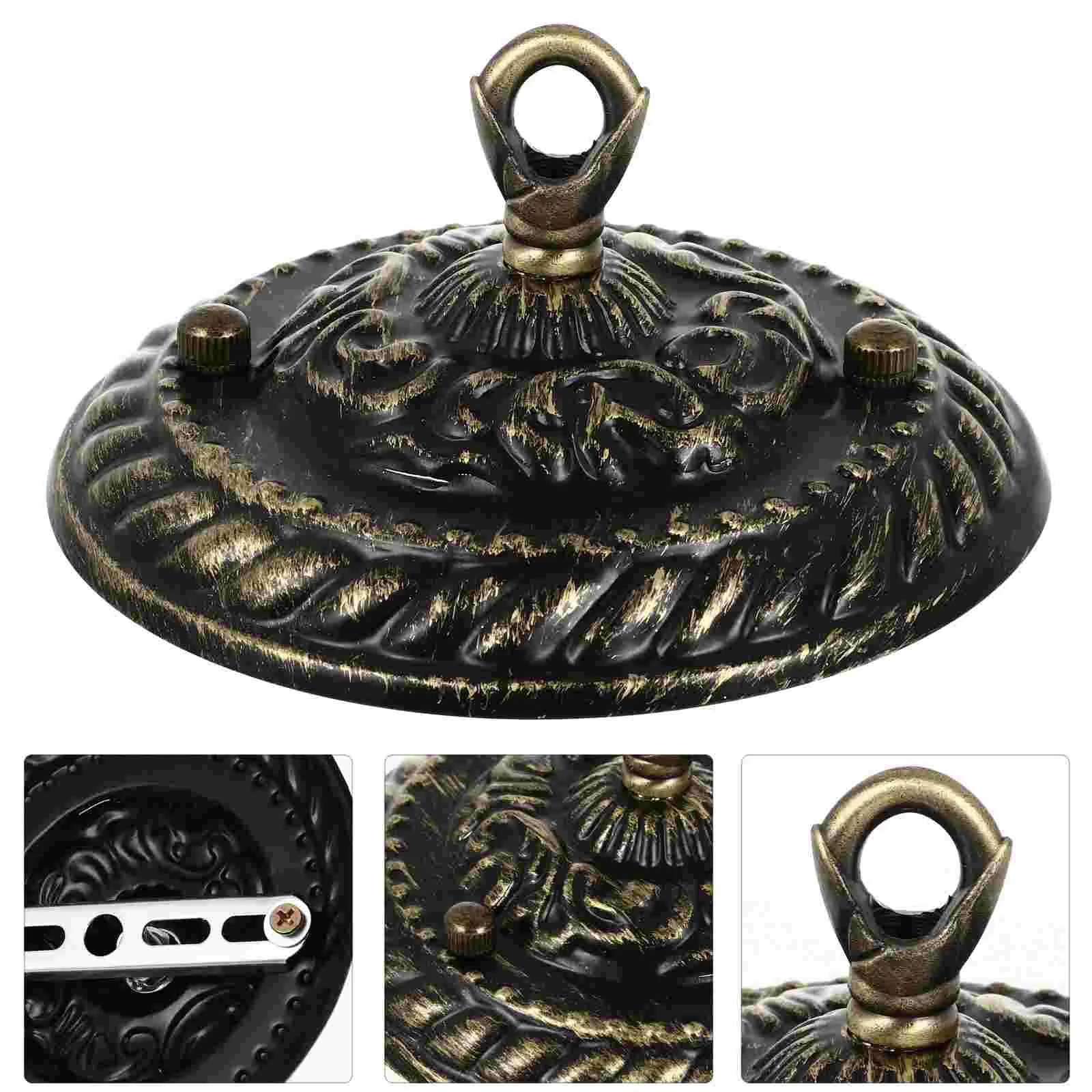 Retro Iron Chandelier Canopy Vintage Ceiling Lamp Shade Cover Plate ...