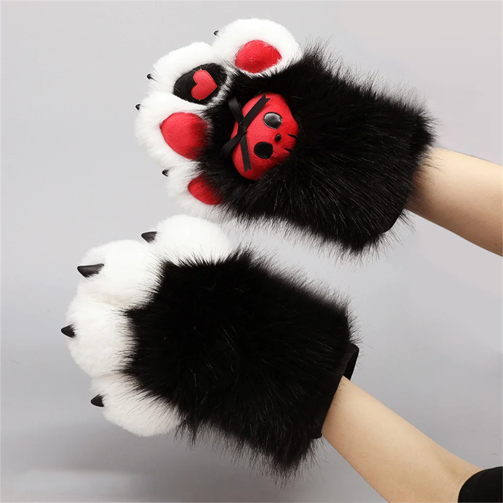 1-Pair-Furry-Beasts-Paw-Gloves-Fursuit-Sweet-Cool-Cos-Props-Cute-Skull ...