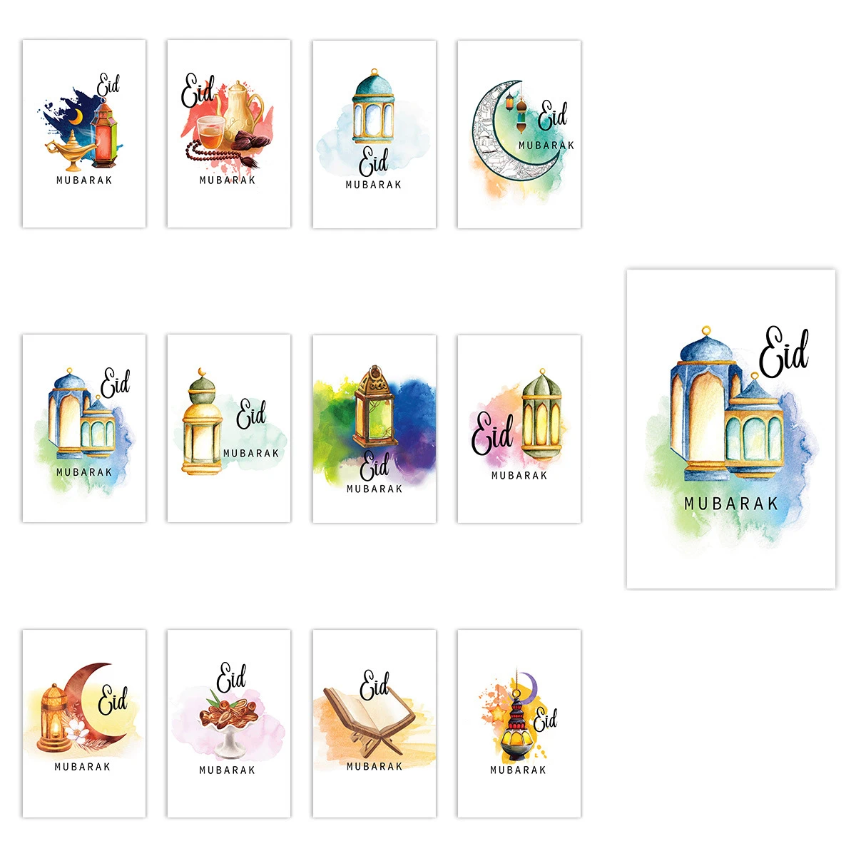 12pcs-Eid-Mubarak-Postcards-Ramadan-Party-Seat-Card-Place-Cards-Happy-Eid-Muslim-Party ...